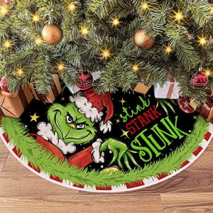 crowned beauty merry christmas tree skirt collar 48 inch green soft farmhouse xmas holiday decoration ts03