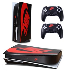 ps5 skin disk edition console and controller, ps5 stickers vinyl decals for playstation 5 console and controllers, disk edition - black shoebox