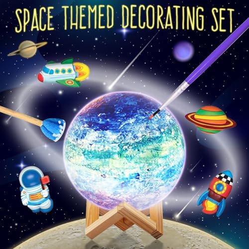 Paint Your Own Moon Lamp Kit, Halloween Gifts DIY Space Moon Night Light, Art Supplies Arts & Crafts Kit, Arts and Crafts for Kids Ages 8-12, Toys Girls Boy Birthday Gift Ages 3 4 5 6 7 8 9 10 11 12+