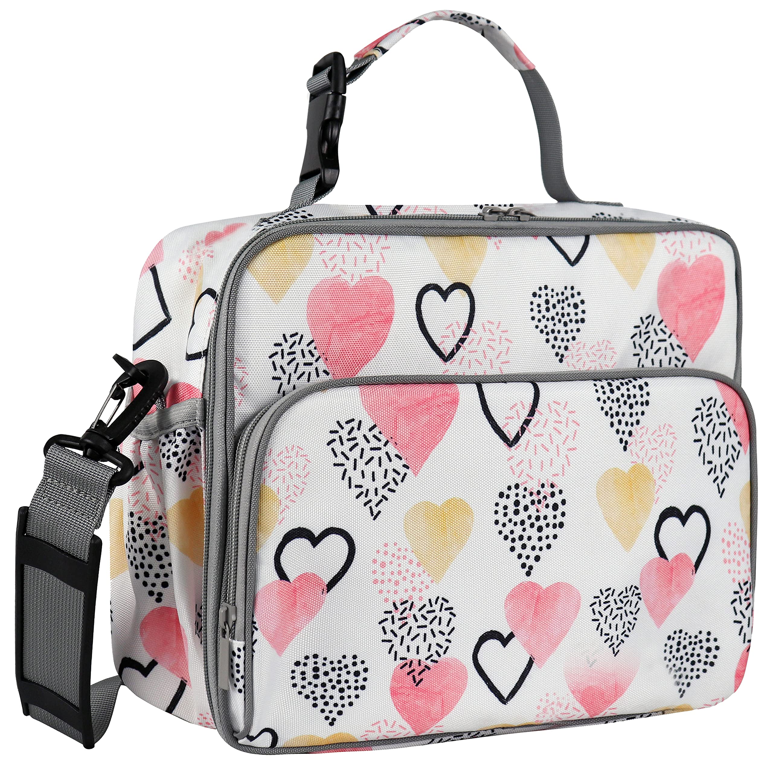 Mesa Lunch Bag for Kids - Kids Lunchbox for School, Daycare, Kindergarten - Insulated Lunch Box for Girls & Boys (Heart)