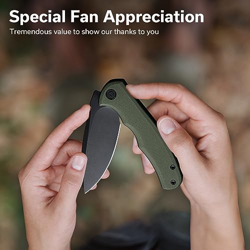 CIVIVI Mini Praxis Folding Pocket Knife, 2.98" D2 Steel Blade G10 Handle Small EDC Knife with Pocket Clip for Men Women, Sharp Camping Survival Hiking Knives C18026C-1