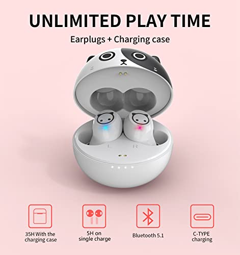 Adorable Kids Earbuds - Kids Wireless Earbuds for Small Ears - Milk Cat Earbuds with Mic and Noise Cancelling, Best Christmas, Halloween and Birthday Gifts for Kids, Friends, Family and Adults