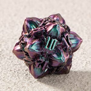 KERWELLSI Metal DND Dice Set, Dungeons and Dragons Dice Set D&D, Purple Role Playing Dice, 7 Piece D and D Dice with Box, Polyhedral RPG Dice D20 D12 D10 D8 D6 D4