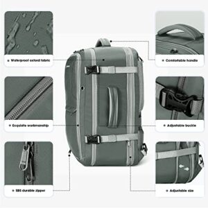 Maelstrom 40-50L Carry on Backpack,Travel Backpack for Men Women,17.3 Inch TSA Flight Approved Laptop Backpack with Hidden Shoe Bag, Expandable Large Computer Business Suitcase Backpacks-Grey