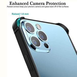 Aluminum Frame Metal Bumper Frame Slim Hard Case Cover for iPhone14 pro, Metal Frame Armor with Soft Inner Bumper, Raised Edge Protection (Black, 6.1" iPhone 14 pro)