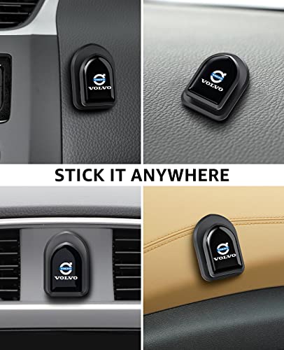 YABOO Car Sticky Hooks for Dashboard,Car Sticky Hanger with Logo,3M Self-adhesive Hooks Organizer for Key/USB Cable/Earphone,Compatible with Volvo XC40 XC60 XC90 V90 V60 S90 S60 2016-2020 2021 2022