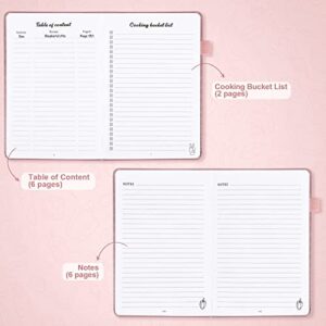 JUBTIC Blank Recipe Book to Write in Your Own Recipes, Personal Cook Book to Write in and Hardcover Recipe Notebook with 2 colorful stickers for Family Recipes, Hold up to 128 Recipes - Rose Gold