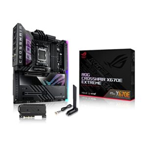 asus rog crosshair x670e extreme(wifi 6e) socket am5(lga 1718) ryzen 7000 eatx gaming motherboard(20+2 power stages, pcie® 5.0, ddr5, 5xm.2 slots,usb 3.2 gen 2x2 front-panel,usb4™ ports,anime matrix)