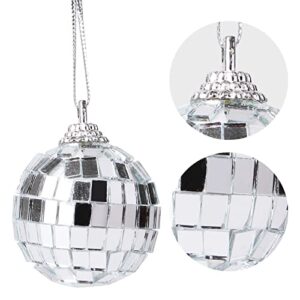 24 Pcs Silver Disco Mirror Ball for Party Decoration, Christmas Tree Wedding Birthday Party Ornaments (1.18 inch)