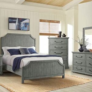 Martin Svensson Home Beach House Solid Wood Dove Grey California King Panel Bed Platform