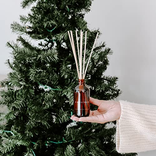 Sweet Water Decor Christmas Amber Reed Diffuser Set | Apple Cider, Cinnamon, Fresh Cut Christmas Tree, Cookies Scented Diffusers for Home | Christmas Gift | Air Freshener | Essential Oils | Home Décor