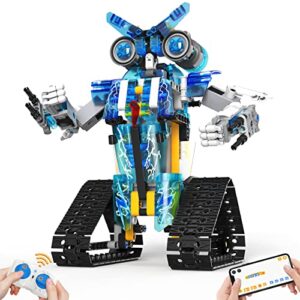 hakpnew remote control building blocks,programmable building robotics kit with app kids robot toys for boys 6-12 years old