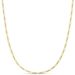 amazon essentials 14k gold plated fine figaro chain 20", yellow gold