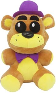 keogau golden freddy purple hat (in stock us) - five nights freddy's - fazbear collectible figure - f-n-a-f nightmare freddy plush (fredbear)/ 7" / toys