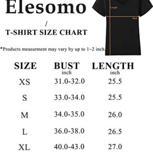 Elesomo Womens Long Sleeve T-Shirt Casual V-Neck Cotton Shirts Tops, Army Green XXL