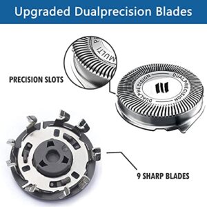 HQ8 Replacement Head Blades Compatible with Philips Electric Razor Series PT/AT700, PT/AT800, HQ8 Replacement Razor Blades Fit for Norelco Aquatec HQ8 Series Shaving Head, OEM HQ8 Heads Upgraded Replacement for AT810, AT830, AT850, AT880, PT720, PT730, PT