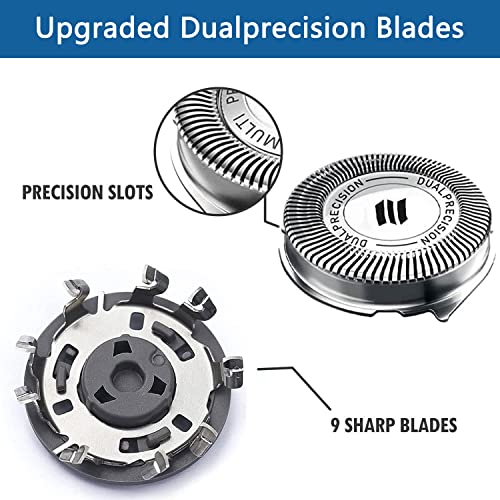 HQ8 Replacement Head Blades Compatible with Philips Electric Razor Series PT/AT700, PT/AT800, HQ8 Replacement Razor Blades Fit for Norelco Aquatec HQ8 Series Shaving Head, OEM HQ8 Heads Upgraded Replacement for AT810, AT830, AT850, AT880, PT720, PT730, PT