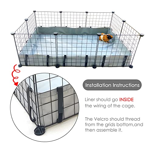 DOZZOPET Guinea Pig Cage Bottom for C & C Grids Habitat, Waterproof and Washable Liner Base for Rabbits,Chinchillas,Ferrets and Other Small Animals Pet (Upgrade-27 x 42")