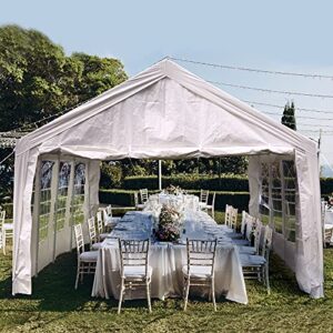 YITAHOME 16' x 32' Heavy Duty Party Tent Outdoor Gazebo Wedding Event Shelters Upgraded Galvanized Canopy with Large White Roof, Removable Sidewalls (MAYIH0000098MA)