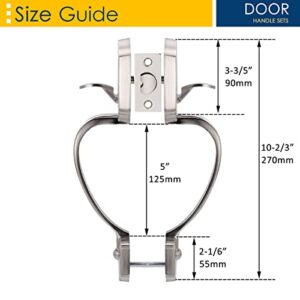 Brotima Double Front Door Handleset, Satin Nickel Door Handles for Back Door, Left and Right,1 Pack