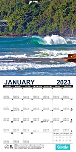 S & A PUBLISHING GLOBAL SURF 2023 SOUTHERN CALIFORNIA TIDE CALENDAR (12 in x 12 in) WALL BENEFITING SAVE THE WAVES, SURFING BOARD SPORTS