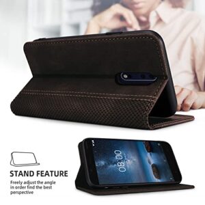 AKABEILA for Oppo A97 5G Case Luxury PU Leather Flip Case Folio Wallet Phone Case Cover with Card Holder Magnetic Closure Kickstand 6.7" Dark Brown