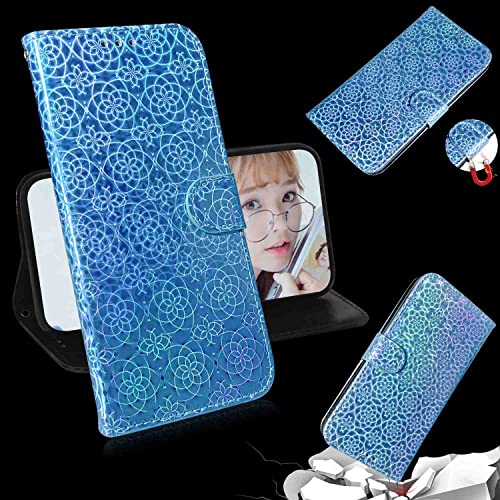 MojieRy Phone Cover Wallet Folio Case for Oppo REALME 7 PRO, Premium PU Leather Slim Fit Cover for REALME 7 PRO, 2 Card Slots, Simple Cover, Blue