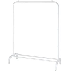 MOYIPIN Metal Clothing Rack, Single Rod Portable Garment Rack for Hanging clothes, Cloths Rack for Bedroom, Balcony 43.31inch, White