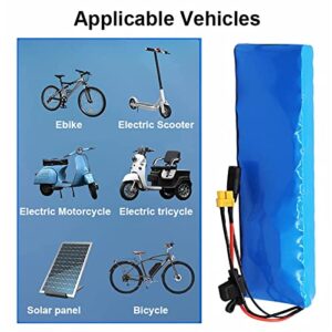 OXEXE 36V 20Ah Electric Bike Lithium Battery,10s3p 18650 Lithium Battery Pack,Built-in 30A BMS, with 42V 2A Charger,for 200W 350W 500W Scooters, Electric Bicycles Motor