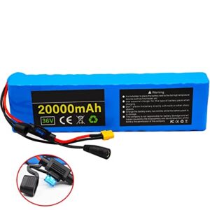 OXEXE 36V 20Ah Electric Bike Lithium Battery,10s3p 18650 Lithium Battery Pack,Built-in 30A BMS, with 42V 2A Charger,for 200W 350W 500W Scooters, Electric Bicycles Motor