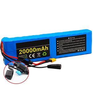 OXEXE 36V 20Ah Electric Bike Lithium Battery,10s3p 18650 Lithium Battery Pack,Built-in 30A BMS, with 42V 2A Charger,for 200W 350W 500W Scooters, Electric Bicycles Motor