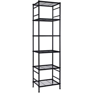 6-wire shelving metal storage rack shelves, standing storage shelf units for laundry bathroom kitchen pantry closet(black)