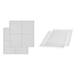 cosori food dehydrator machine mesh screens, 2pack, white & food dehydrator machine fruit roll sheets, bpa-free plastic tray liners, 2 pack, white