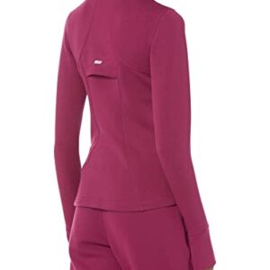 Amazon Essentials Women's Active Sweat Zip Through Jacket, Plum, Large