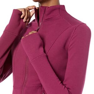 Amazon Essentials Women's Active Sweat Zip Through Jacket, Plum, Large