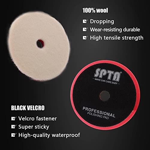 Buffing Polishing Pads, SPTA 7Pc 6.5 Inch Face for 6Inch 150mm Backing Plate Compound Buffing Sponge Pads Cutting Polishing Pad Kit For Car Buffer Polisher Compounding, Polishing and Waxing -YL6PADMIX