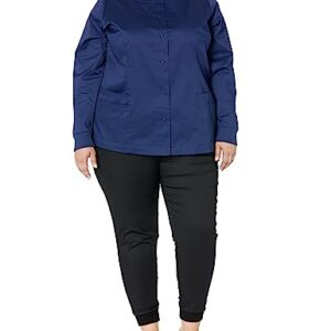 Amazon Essentials Women's Scrub Snap Jacket (Available in Plus Size), Dark Blue, XX-Large