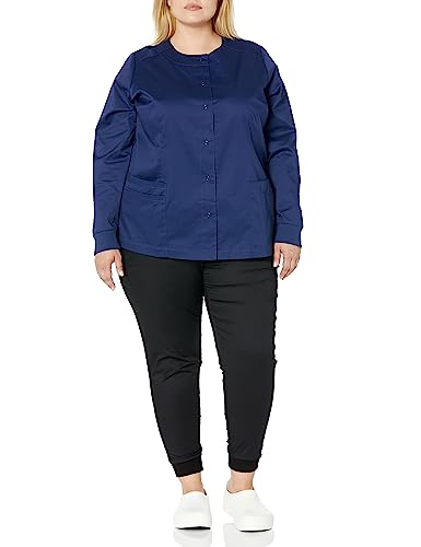 Amazon Essentials Women's Scrub Snap Jacket (Available in Plus Size), Dark Blue, XX-Large