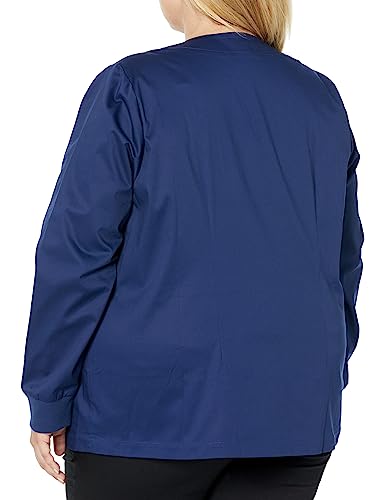 Amazon Essentials Women's Scrub Snap Jacket (Available in Plus Size), Dark Blue, XX-Large