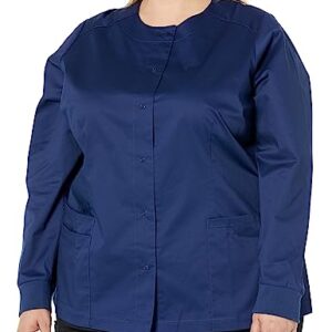 Amazon Essentials Women's Scrub Snap Jacket (Available in Plus Size), Dark Blue, XX-Large