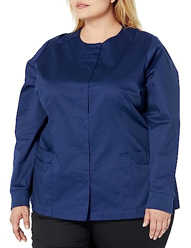 Amazon Essentials Women's Scrub Snap Jacket (Available in Plus Size), Dark Blue, XX-Large