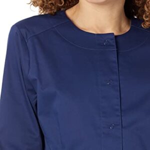 Amazon Essentials Women's Scrub Snap Jacket (Available in Plus Size), Dark Blue, XX-Large