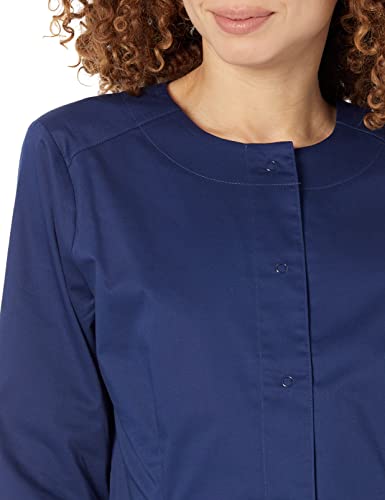 Amazon Essentials Women's Scrub Snap Jacket (Available in Plus Size), Dark Blue, XX-Large