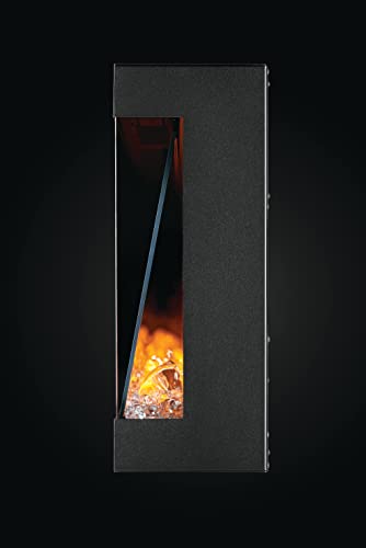 Napoleon Trivista Pictura 60 - NEFL60H3SV - Wall Hanging Electric Fireplace, 60-in, Black, Glass Front, Realistic Flames, LED Ember Bed, Adjustible Flame Height/Colours, Remote Included