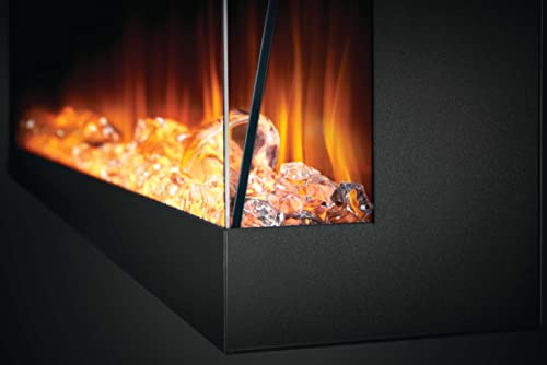 Napoleon Trivista Pictura 60 - NEFL60H3SV - Wall Hanging Electric Fireplace, 60-in, Black, Glass Front, Realistic Flames, LED Ember Bed, Adjustible Flame Height/Colours, Remote Included