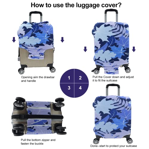 Travel Luggage Cover, Suitcase Protector Bag Fits 26-28 Inch Luggage Bluemaple