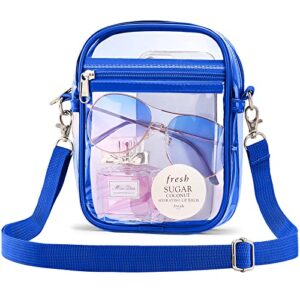 mossio clear crossbody bag stadium approved, transparent messenger shoulder bag for concert, beach, travel & sporting blue