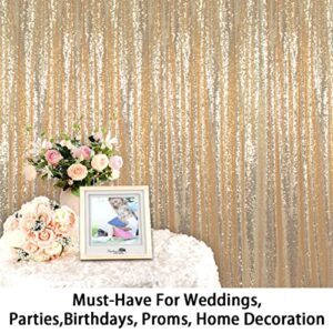 Sequin Curtains 2 Panels 4x10ft Light Gold Shimmer Fabric Window Wall Curtains Drapes Wedding Backdrop Gold Fabric Liner Glitter Curtain Drapes Photo Booth Background Christmas Party Backdrop