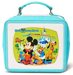 loungefly - disney - walt disney world 50th anniversary - mickey mouse and friends lunchbox style - purse bag