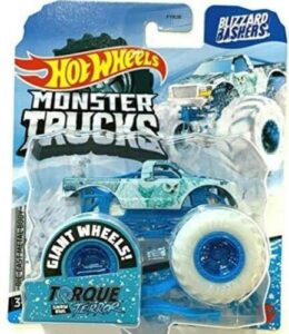 monster trucks blizzard bashers torque terror snow owl, 1:64 scale diecast truck